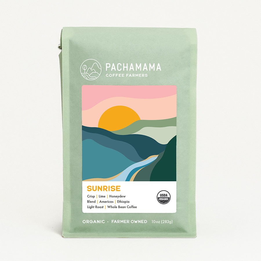 Pachamama Sunrise Light Roast | Organic Whole Bean Coffee | Direct ...