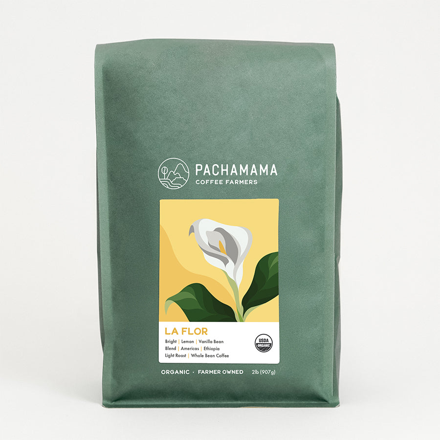 Pachamama La Flor Light Roast | Organic Whole Bean Coffee | Direct ...