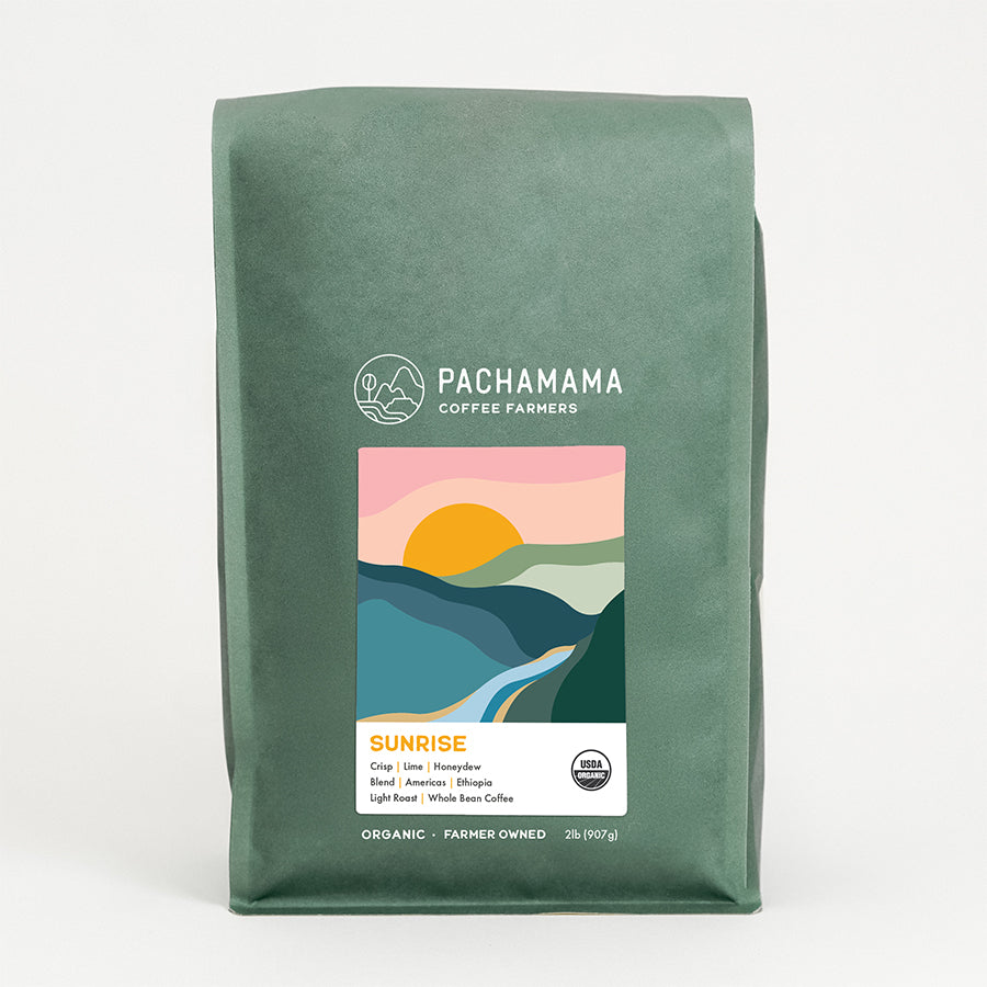 Pachamama Sunrise Light Roast | Organic Whole Bean Coffee | Direct ...